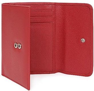 Pellet Portefeuille 1 volet - Cuir - Compatible Cartes de crédit, CNI, permis de Conduire et Carte Grise - pour Femme - Collection Confort - Rouge foncé