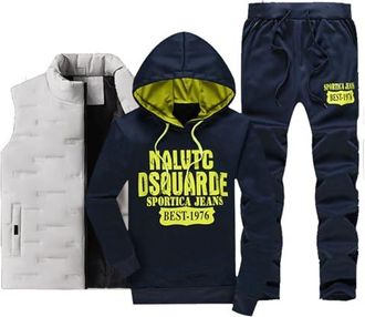 Generic Ensemble Homme Velour Jogging Noir Simple Homme Tenue pour Homme pour Un Mariage Survetement en Coton Ensemble Uni Homme Survette Homme Pas Cher Tenue