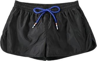 Generic HUIWDP Short de bain pour homme &agrave; s&eacute;chage rapide avec cordon de serrage pour homme, Noir, 3XL