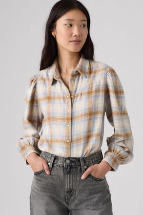 Levi's Juna Western Shirt - Femme - Beige / Locryn Plaid V2 Troposphere - XS