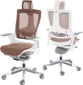 Mendler B&uuml;rostuhl MERRYFAIR Wau 2, Schreibtischstuhl Drehstuhl, Polster/Netz, ergonomisch - Mandarin