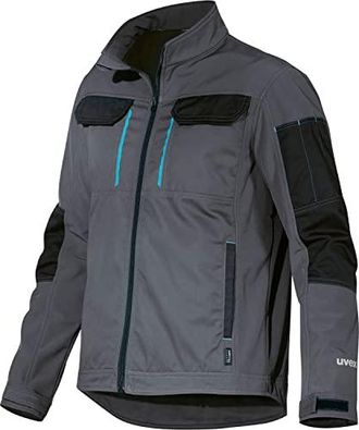 Uvex Tune-up Veste de travail en softshell pour homme - Respirant et imperméable, gris, XXXL