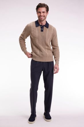 Eden Park Pantalon &Agrave; Taille &Eacute;lastique En Jersey Technique Marine Coupe Modern