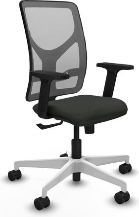 Piqueras y Crespo Schwarzer Schreibtischstuhl mit 2D-Armlehnen, h&ouml;henverstellbare Lendenwirbelst&uuml;tze, ausgestattet mit 3 Positionen und Schneidschaum, Grau/Schwarz