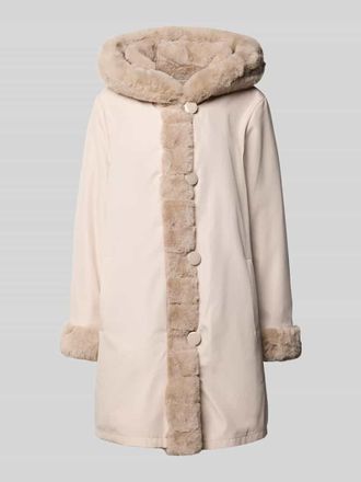 Petite M. Wendejacke aus Webpelz mit Kapuze und Eingrifftaschen