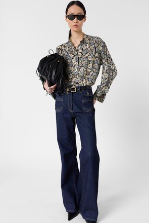 Gerard Darel Blouse fluide &agrave; fleurs - CLYMENE - Turquoise