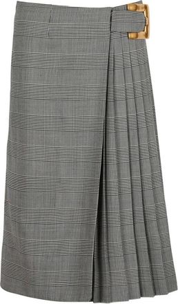 Balmain Femme, Jupes, Noir, Taille: 40 FR Jupe Midi &agrave; Carreaux Prince de Galles