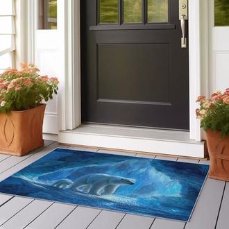 Generic Bleu Tapis Doux et Moelleux, Animaux Ours Nature Tapis Design &agrave; Poil Ras Doux pour Salle &agrave; Manger Chambre Adulte et Ado 160 x 230 cm