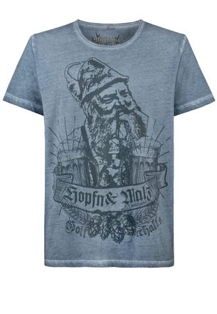 Stockerpoint Herren Ignaz Trachtenshirt, Rauchblau, S