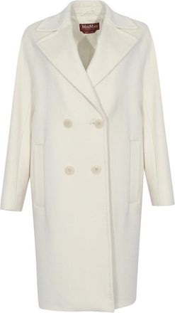 Max Mara Knielanger Mantel - Wei&szlig;