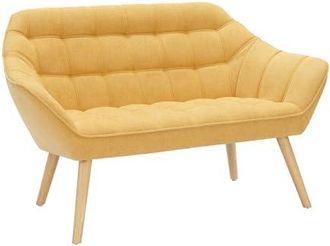 Vente-Unique Canap&eacute; 2 Places en Tissu Jaune Moutarde Caserta