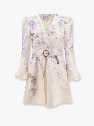 Zimmermann Luna Short linen dress with Songbird Print - ZIMMERMANN - gender_Woman