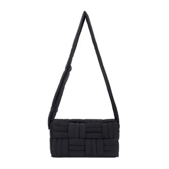 Bottega Veneta Homme, Sacs, Noir, Taille: ONE Size Sac Bandoulière Noir avec Motif Matelassé