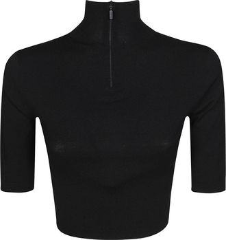 Max Mara Femme, Pulls, Noir, Taille: 38 FR Maglia Lupetto Crop