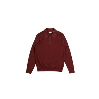 Burberry Homme, Pulls, Rouge, Taille: S Polo &agrave; manches longues bordeaux