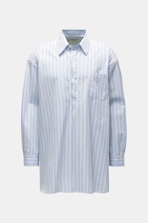 Our Legacy Herren - Popover-Hemd Kent-Kragen pastellblau/rot gestreift