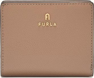 Furla Camelia Kompaktes Portemonnaie S Greige Grau Strukturiertes Leder Damen