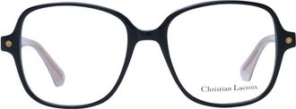 Christian Lacroix CH-1053029 Black Acetate Square Eyeglasses - Black