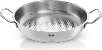 FISSLER Original-Profi Collection/Edelstahl-Servierpfanne rund (2 L, &Oslash; 24 cm) novogrill Bratfl&auml;che, Innenskalierung - Induktion