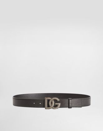 Dolce & Gabbana Alpine Calfskin Belt - Mann Gürtel Schwarz 100