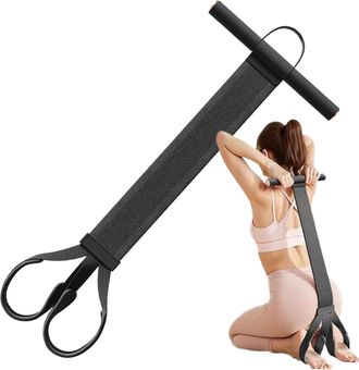 Generico Elastische Bänder mit Pedal, Bauchmuskeltrainer mit Seil, elastisch, ca. 55 kg, mit Griffen für Fitness, Yoga, Bein, Arm