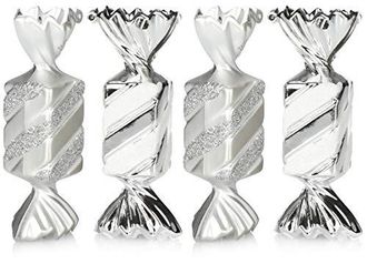 Com-Four 4X Bonbons Pendentif Sapin de No&euml;l - Bonbons Cadeau Boule de No&euml;l - D&eacute;coration de Sapin de No&euml;l en Forme de Bonbon pour la d&eacute;coration de Sapin de No&euml;l