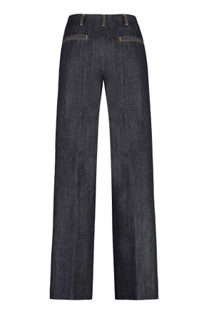 Tory Burch Womens Wide-Leg Jeans Denim Cotton