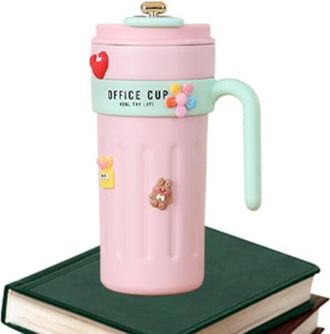 Generic Tasse en acier inoxydable avec poign&eacute;e, gobelet isotherme de 650 ml avec poign&eacute;e, affichage de la temp&eacute;rature, couvercle &eacute;tanche, bouteille sous vide 