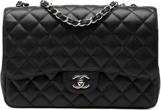 Chanel Hobo Bags - Jumbo Classic Caviar Double Flap - Gr. unisize - in Schwarz - f&uuml;r Damen