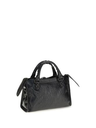 Balenciaga Womens Shoulder Bag Le City Mini Black Lambskin Leather