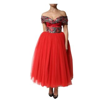 Dolce & Gabbana Off Shoulder A-line Kleid - - Dresses - Damen - Rot - L