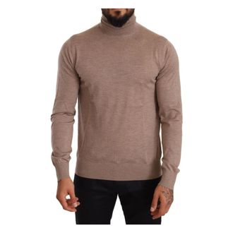 Dolce & Gabbana Homme, Pulls, Brun, Taille: L Pull Cachemire Col Roulé