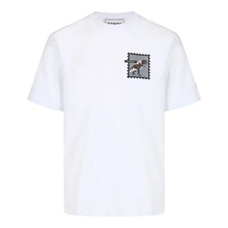 Iceberg Homme, Tops, Blanc, Taille: XL T-Shirt en coton avec logo dinosaure