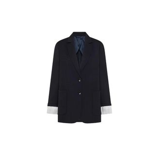 Seventy Femme, Vestes, Bleu, Taille: 38 FR Veste Crois&eacute;e en Laine Cool Stretch