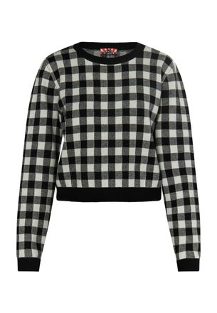 Mymo Strickpullover Damen schwarz weiss