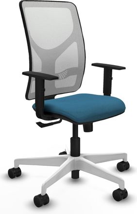 Piqueras y Crespo Ergonomischer Stuhl mit 1D-Armlehnen, h&ouml;henverstellbare Lendenwirbelst&uuml;tze, ausgestattet mit 3 Positionen und Schneideschaum, Wei&szlig;/Petroleumgr&uuml;n