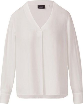 s.Oliver Langarmbluse Bluse Semitransparente Tunika-Bluse aus Viskose