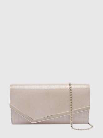 Jimmy Choo London Pochette Emmie en lurex lamin&eacute; avec bandouli&egrave;re cha&icirc;ne amovible
