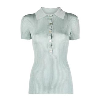 &Aacute;eron Blaues Geripptes Poloshirt - - Tops - Damen - Blau - L