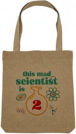 Fabulous Sac Shopping Tote Bag Aspect Lin - This Mad Scientist is 2 Anniversaire Celebration Cadeau Anglais Science Theme - Sac de Courses Toile Epaisse 360g B