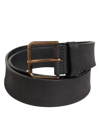 Dolce & Gabbana Black Leather Metal Buckle Classic Men Belt 100lf
