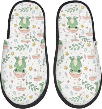 Generic Chaussons Femme Homme Imprimé Grenouille Et Champignons House Chaussures Confort Lavable Pantoufles À La Maison, Pour Intérieur Extérieur, Femmes, Hom