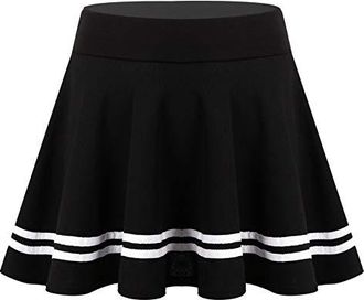 dPois Jupe Plissé Japonaise Femme Uniformes Scolaire Écolière Japon Jupe Sport Gym Dance Taille Haute Jupe Court Évasé Patinage Tennis Costumes Carnaval Noi