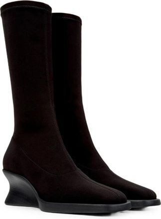 Camper Stretch Recycled Nylon Wedge Boot - Black