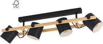 Eglo Plafonnier, industriel acier noir EGLO Hornwood 4 lumi&egrave;re(s)