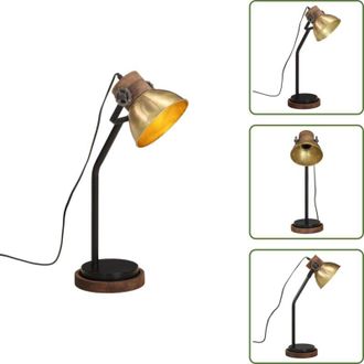 vidaXL The Living Store Schreibtischlampe 25 W Antik-Messing 18x18x60 cm E27 - Tischleuchte - Industrielampen - Vintage Lampe - Schreibtischlampe - Mango