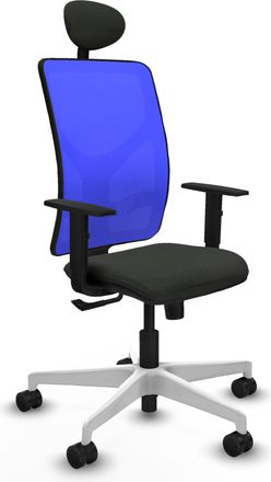 Piqueras y Crespo Stuhl Home Office mit 1D-Armlehnen, h&ouml;henverstellbarer Lendenwirbelst&uuml;tze und festem Kopfteil, ausgestattet mit Sincro 3 Positionen und Schneideschaum