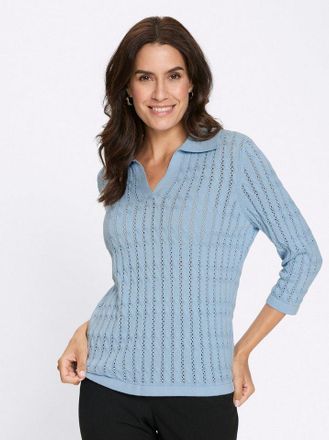 Witt Strickpullover Polopullover 3/4-Arm