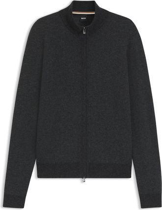 BOSS Herren H-Heterno Strick-Cardigan aus Schurwoll-Mix mit Baumwolle Schwarz001 M