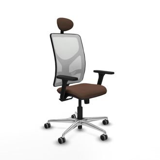 Piqueras y Crespo B&uuml;rostuhl mit verstellbaren Armlehnen, h&ouml;henverstellbare Lendenwirbelst&uuml;tze und festes Kopfteil, ausgestattet mit 3 Positionen und Schneideschaum, Wei